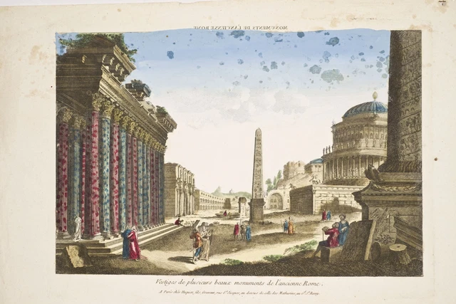 GRAVURE XVIII° VUE d’OPTIQUE Vestiges Beaux Monuments de l’ancienne ROME Ruines EUR 71,99 ...