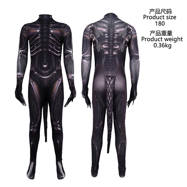 COSPLAY ALIEN ROMULUS Xenomorph Predator Jumpsuit Adult Kids Bodysuits ...