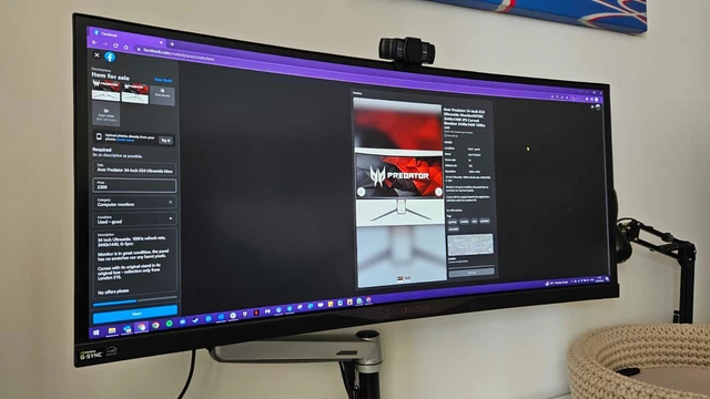 ACER PREDATOR X34 Ultrawide Curved Gaming Monitor 3440x1440 - 100Hz £ ...