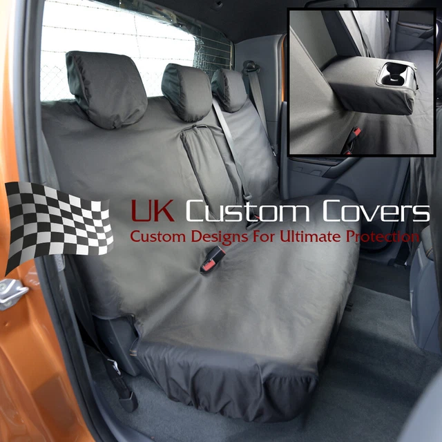 FORD RANGER RAPTOR Double Cab (2023 On) Tailored Rear Seat Covers Black ...