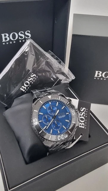 HUGO BOSS WATCH HB1513743 Ocean Edition Blue Dial Black Men's Watch ...