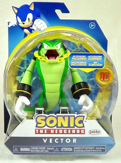 SONIC THE HEDGEHOG Vector & Super Ring 4" Action Figure Jakks Pacific £ ...