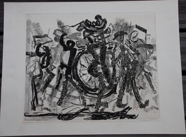 ANTHONY GROSS EAU-FORTE gravure etching signée numérotée charivari ...