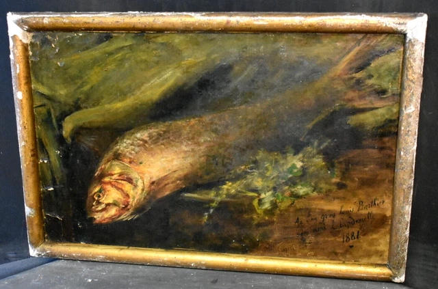 TABLEAU ANCIEN HUILE poisson Nature morte signé Louis CAPDEVIELLE (1849-1905) EUR 1,00 - PicClick FR