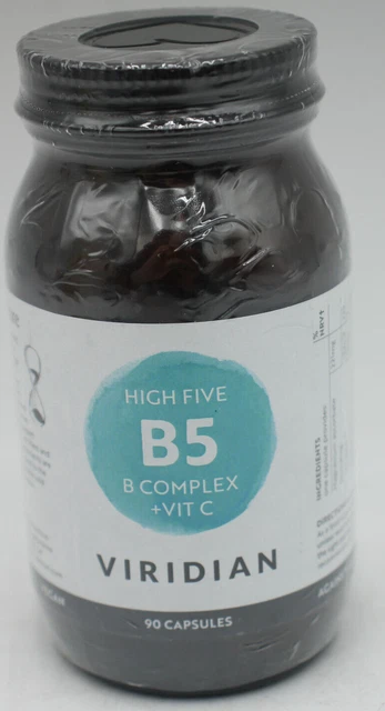 VIRIDIAN HIGH FIVE B5 B-Complex + Vit C 90 Capsules - New Best Best 12/ ...