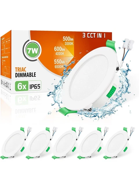 UK LED RECESSED Ceiling Light Ultra Slim 3CCT Dimmable Downlight Flat ...