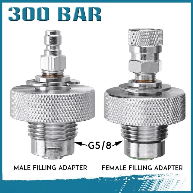 MALE/FEMALE 300BAR DIN Valve Filling Adapter For PCP.Separator.Part £16 ...