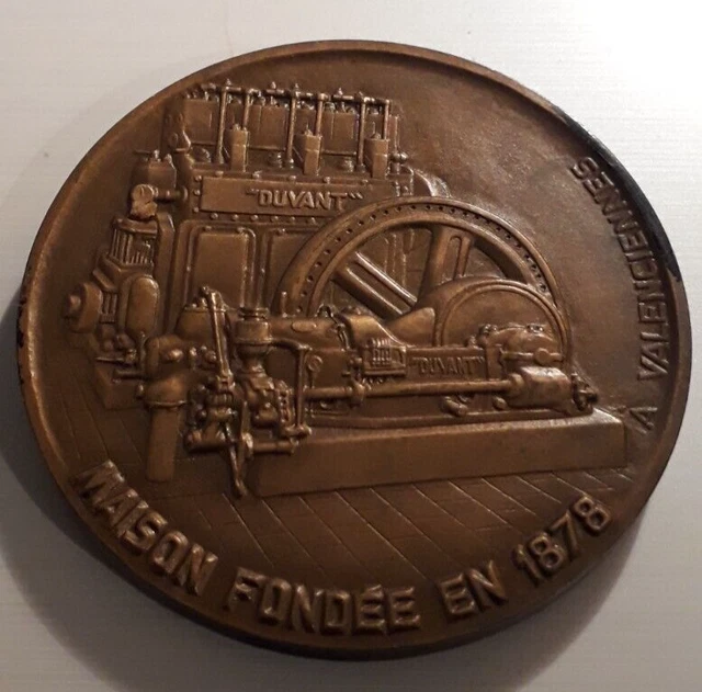 RARE MEDAILLE BRONZE Louis Duvant Industrie Moteur Machine Valenciennes ...