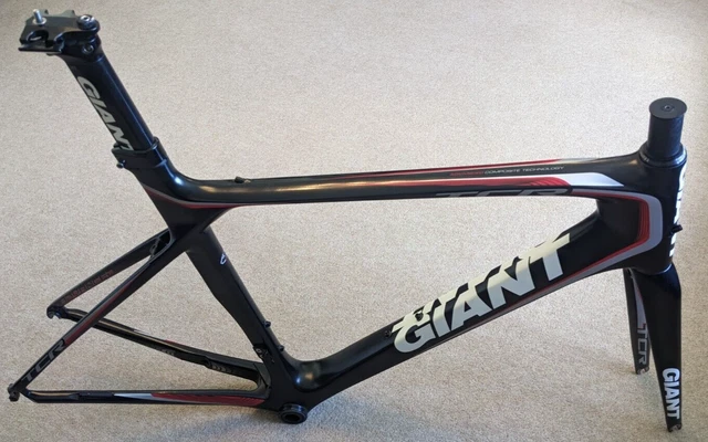 GIANT TCR ADVANCED 1 Road Bike Frameset Frame & Carbon Forks M/L Black ...