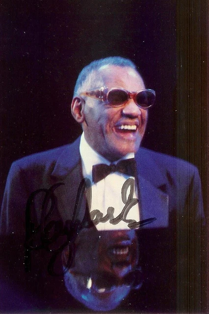 AUTOGRAMM RAY CHARLES + - original unterschrieben - 9 x 14 cm EUR 32,90 ...