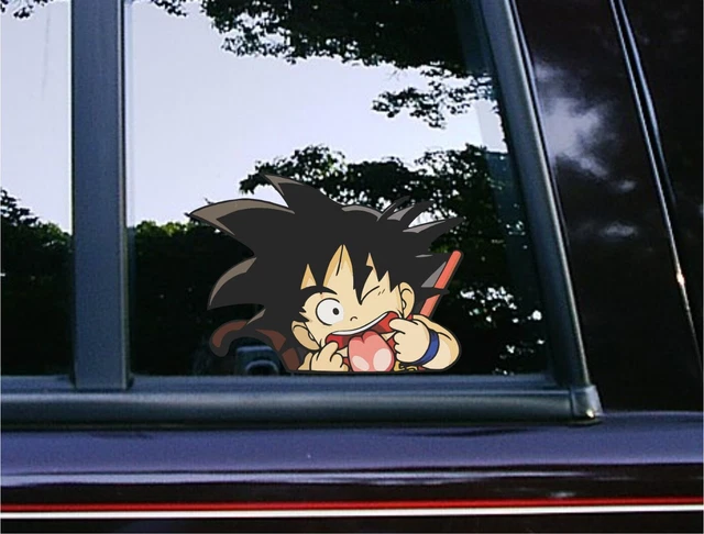 SILLY GOKU PEEKING Bumper Window Vinyl Car Decals Anime Dragon Ball Z ...