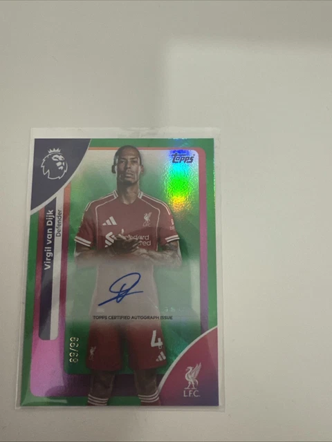 TOPPS VIRGIL VAN Dijk Premier League 2025/2026 Liverpool 89/99 Signed Auto RARE £49.21 - PicClick UK