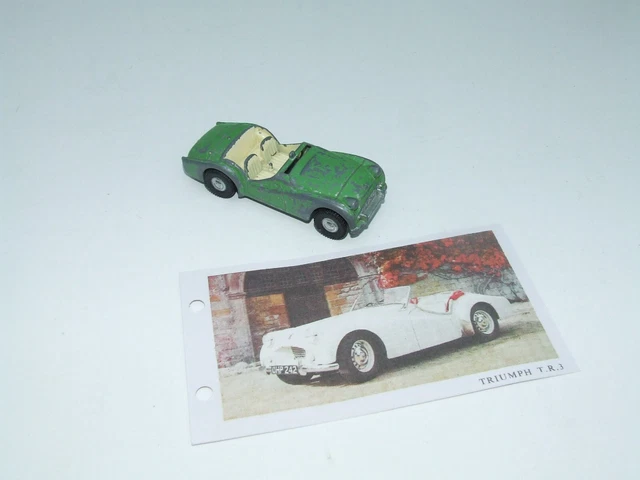 TRI-ANG SPOT-ON TRIUMPH TR3 + replica picture card / data sheet £8.49 ...