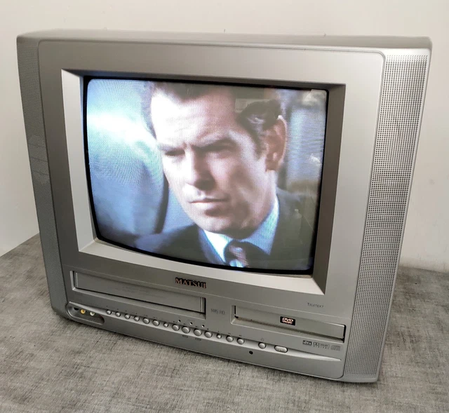 MATSUI CRT TV VHS VCR DVD Combi Silver 14TVDVR1 BUILT IN DVD PLAYER FAULTY £99.95 - PicClick UK