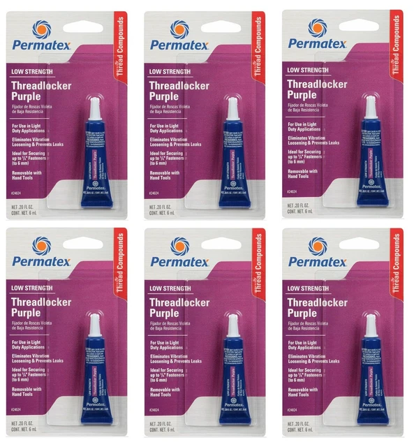 PERMATEX LOW STRENGTH Threadlocker Purple 0.20 fl. oz. Tube (6 ml) Set ...