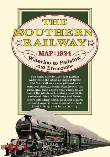 SOUTHERN RAILWAY ROUTE Map: from London to Ilfracombe and Padstow By ...