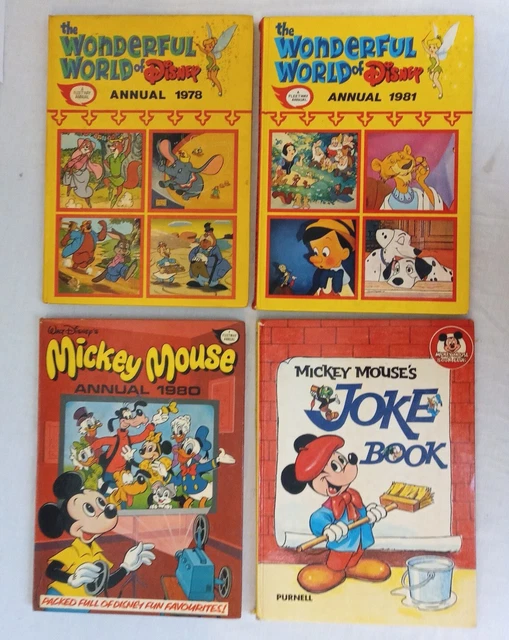THE WONDERFUL WORLD of Disney Annuals 1978 1981 Mickey Mouse 1980 Joke ...