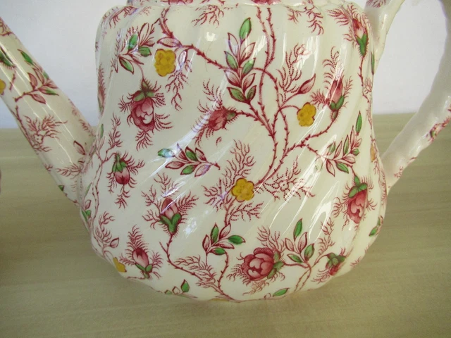 SPODE COPELAND ROSEBUD Chintz 1 Teekanne 1 Liter und 1 Milchkännchen ...
