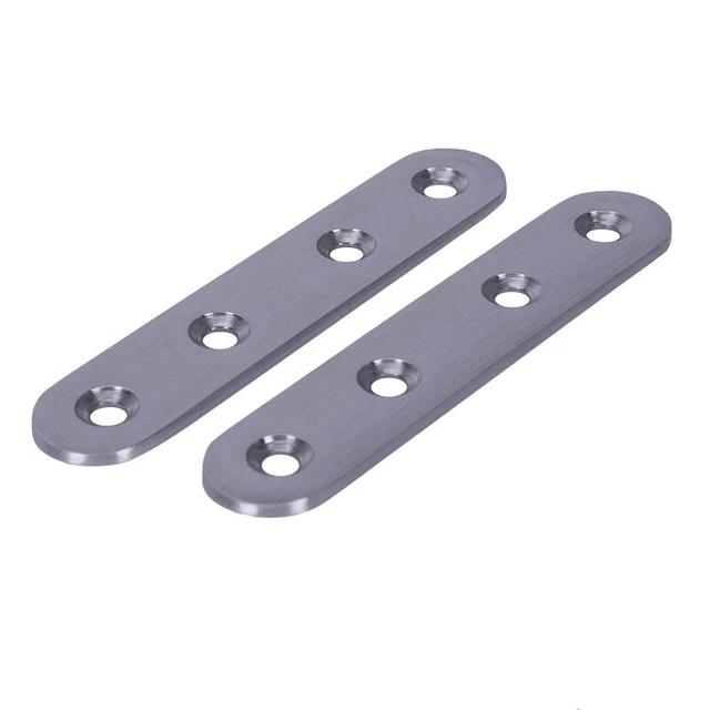 FLAT STAINLESS STEEL Repair Mending Fixing Plate Brackets Support 2pcs ...
