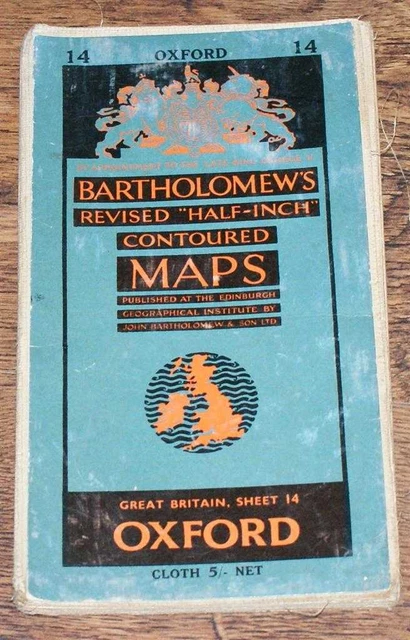 MAP: OXFORD - Bartholomew's Revised "Half-Inch" Contoured Maps, Sheet ...