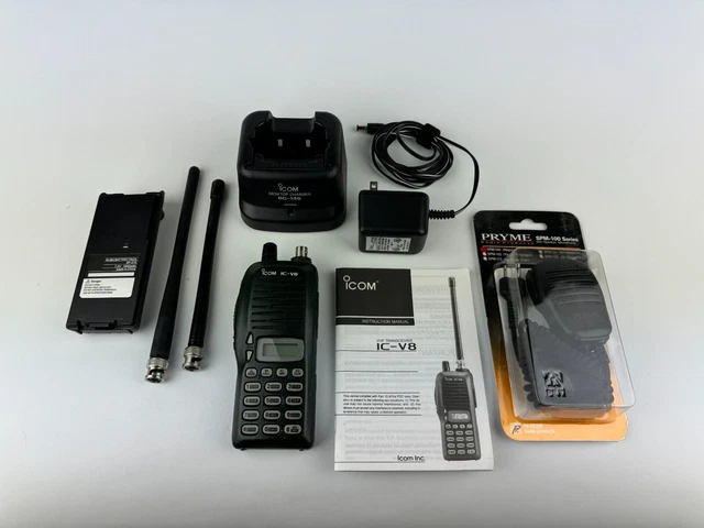 REAL ICOM IC-V8 VHF Transceiver HAM Radio, New Battery, Charger - Made ...