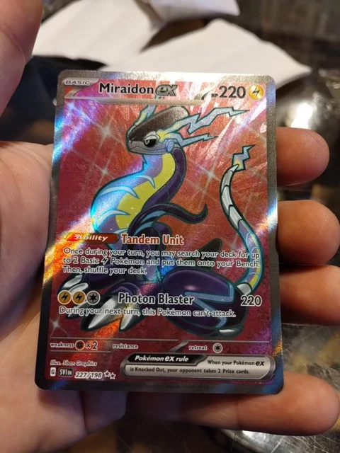 POKÉMON TCG MIRAIDON EX 227/198 Full Art Scarlet & Violet Pokemon Foil ...