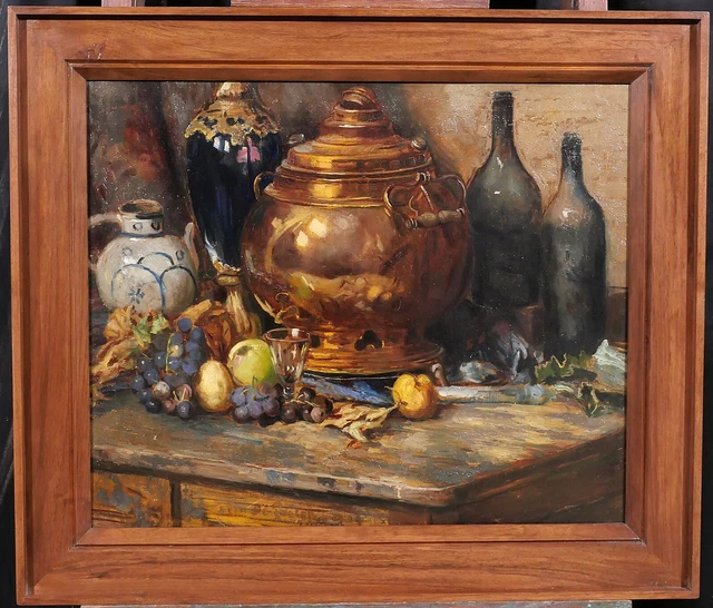 BERNARD OF POOTER Painting Still Life Fruits Impressionism Bottle ...