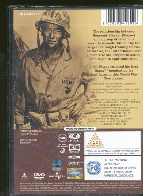 JOHN WAYNE SANDS of Iwo Jima DVD UK Universal 2006 Pal format Pal ...