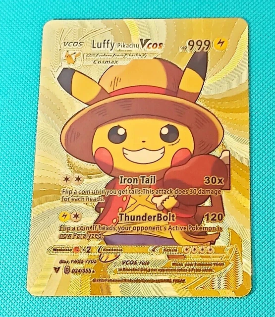 PIKACHU POKEMON LUFFY One Piece Op Cosplay Carte Holo Prism Manga Anime ...