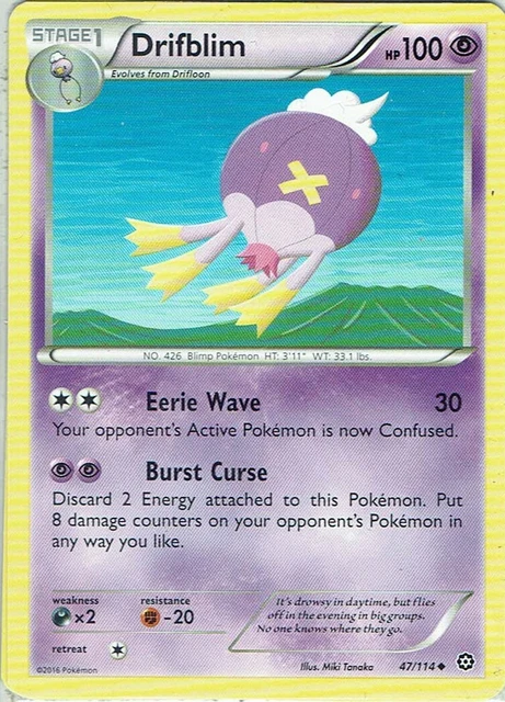 POKEMON CARTE XY Chaudière à Vapeur Numéro 47/114 Drifblim Anglais EUR ...