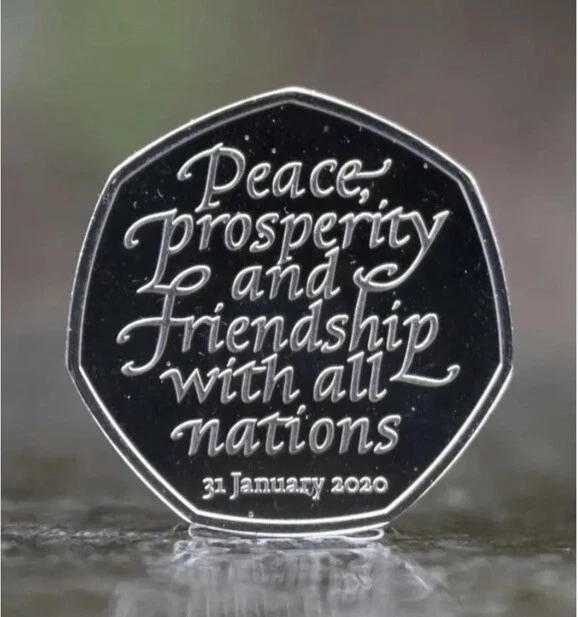 50P COIN PEACE Prosperity And Friendship With All Nations (Brexit) £420 ...
