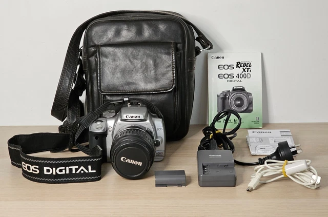 CANON EOS 400D DSLR Camera Body EF-S 18-55mm Lens Battery Charger ...