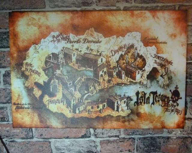 PIRATES OF THE Caribbean Isla Tesoro Disneyland Walt Disney World Map ...