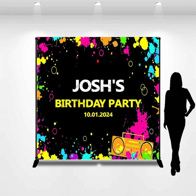 GRAFFITI BLACK PERSONALIZED Birthday Party Backdrop $36.09 - PicClick AU