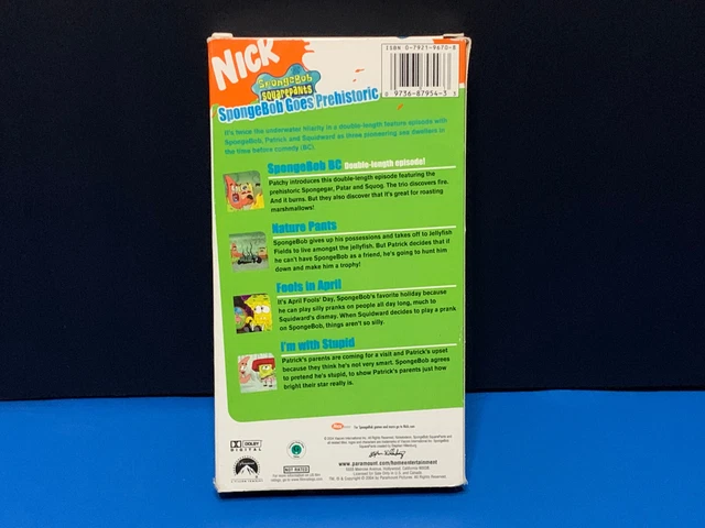 VHS SPONGEBOB SQUAREPANTS Spongebob Goes Prehistoric (Paramount, 2004 ...