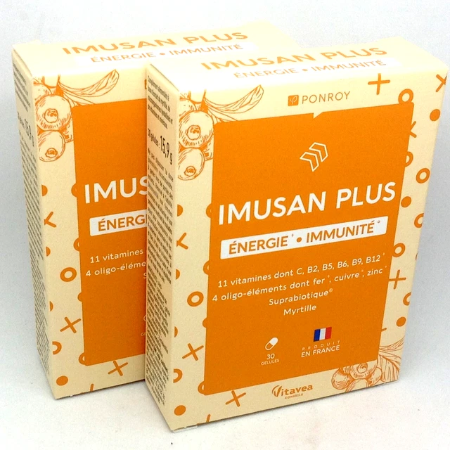 VITAMINES ÉNERGIE IMUSAN PLUS 2 x 30 GELULES 10/2027 PONROY Vitavéa EUR ...