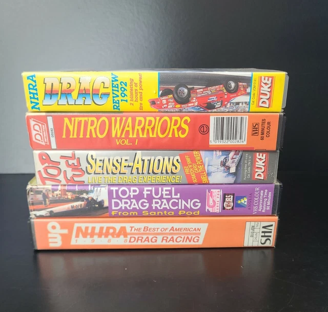 5X RARE VINTAGE Drag Racing VHS Video Tapes 90's NHRA NITRO WARRIORS ...
