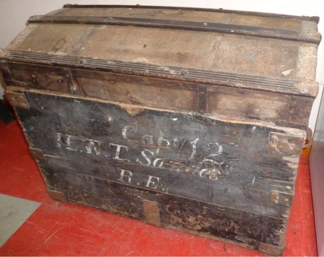 PRE-WORLD WAR 1 Officer's Steamer Trunk WW1 memorabilia Royal Engineers ...
