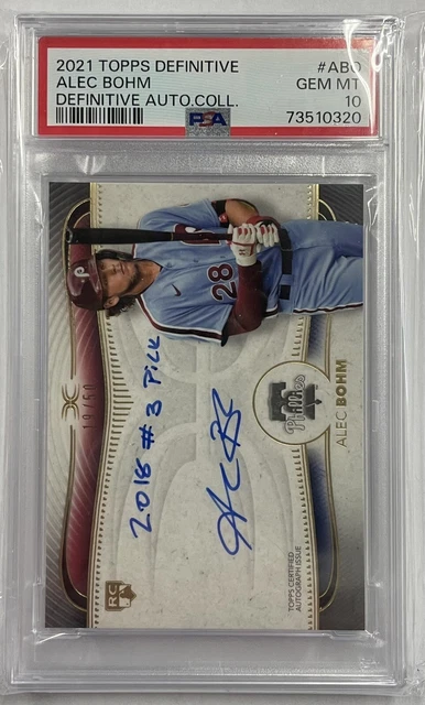 AUTÓGRAFO TOPPS DEFINITIVE Collection 2021 Alec Bohm #ABO/50 PSA 10 EUR 104,75 - PicClick ES