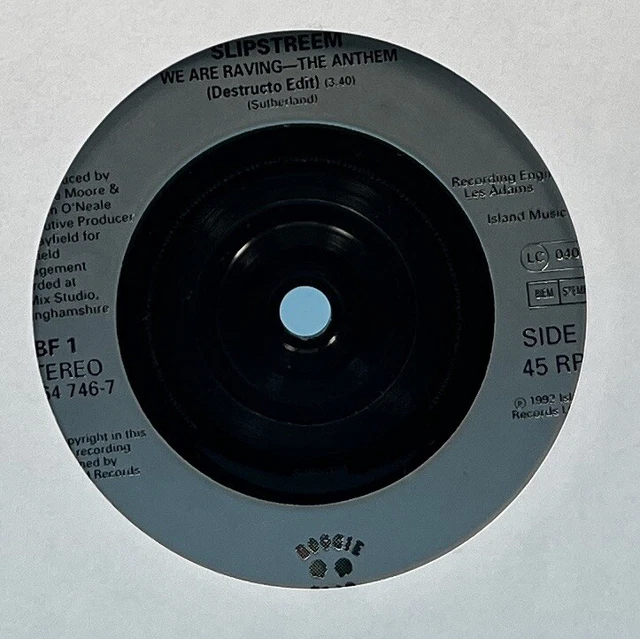 SLIPSTREEM WE ARE Raving The Anthem 1992 7" Single Vinyl Record 7 BF 1 ...