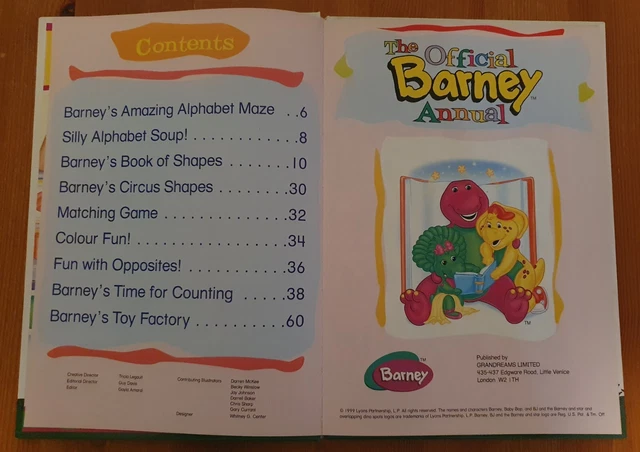 THE OFFICIAL BARNEY Annual 1999 By Grandreams (Pre-owned) £6.99 ...