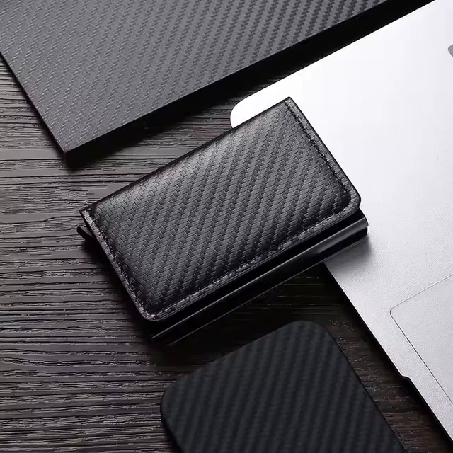 RFID BLOCKING WALLET Auto Pop up Credit Card Holder Money Clip Mens ...