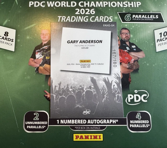 PANINI PDC WORLD Darts Championship 2026 Gary Anderson Fans Purple 167/ ...