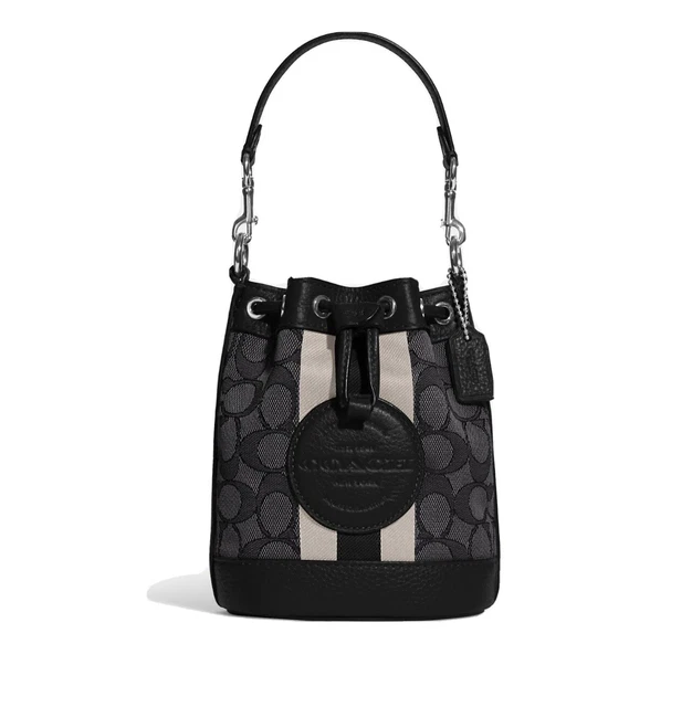 COACH MINI DEMPSEY Bucket Bag In Signature Jacquard with Stripe and ...