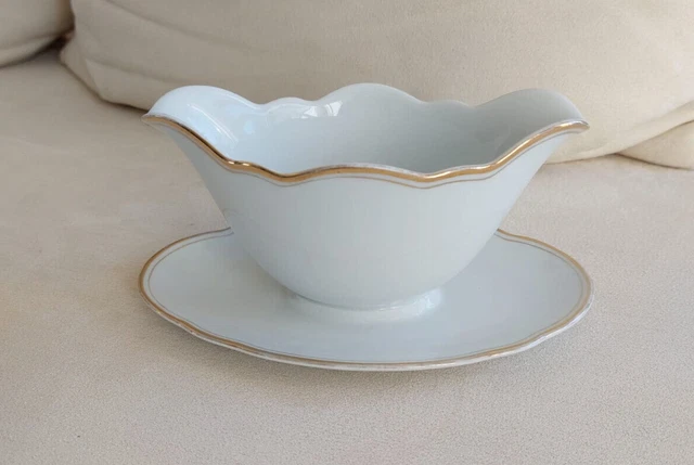 SAUCIERE SAUCENBOOT PORZELLANSAUCIERE Bavaria Schumann Arzberg weiß EUR ...