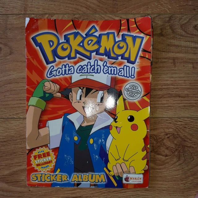 POKEMON MERLIN STICKER Album 1999 part complete gotta catch em all 90 ...