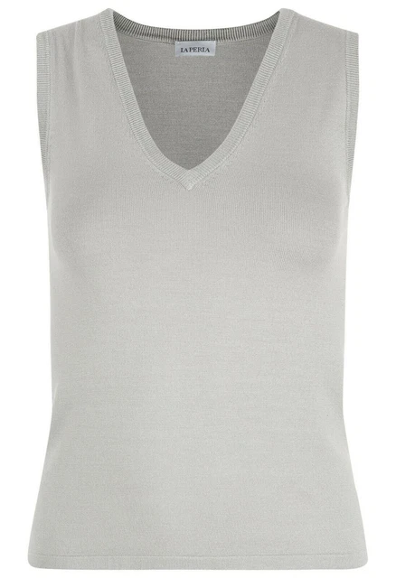 LA PERLA NEW Silk Soul Stretch Silk Knit Camisole Vest Top Gray 2 38 £ ...
