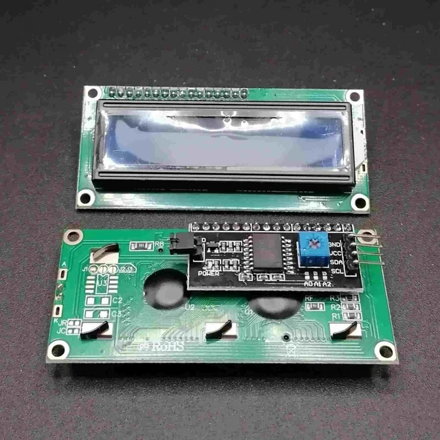 DISPLAY LCD BLU 1602A 1602 16X2 con modulo interfaccia seriale I2C IIC ... DISPLAY LCD BLU 1602A 1602 16X2 con modulo interfaccia seriale I2C IIC ...