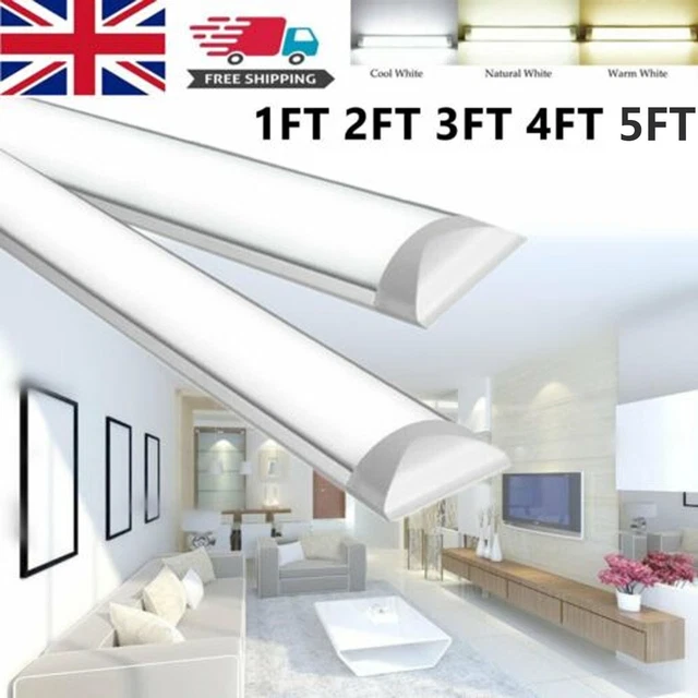LED STRIP LIGHT 2FT 3FT 4FT 5FT Batten Tube Light Ceiling Garage Office ...