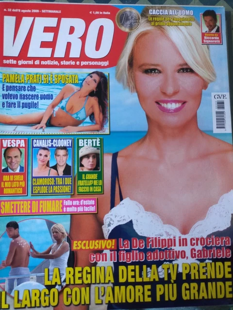 SETTIMANALE VERO N. 32/2009 MARIA DE FILIPPI, LOREDANA BERTÈ, PAMELA ...